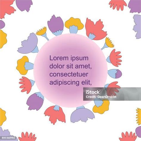 손으로 그린된 꽃 프레임 텍스트에 대 한 장소입니다 벡터 일러스트 레이 션 귀여운에 대한 스톡 벡터 아트 및 기타 이미지