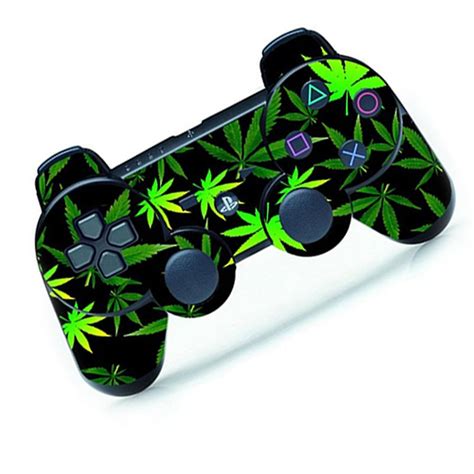 Hiborth Green Leaf Cool Skin Sticker For Ps3 Controller Playstation