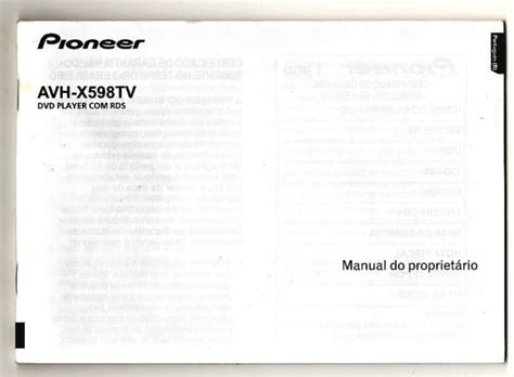 Manual Instruções Pioneer Dvd Player Com Rds Avh X598tv 2016