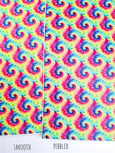 Rainbow Tie Dye Swirl 9x12 Faux Leather Sheet Rubyfoxsupply