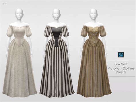 Victorian Clothes Set Dress 2 Victorian Clothing Sims 4 Dresses