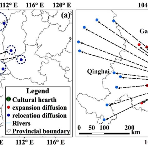 Patterns Of Qijia Cultural Diffusion Cultural Regions Indicated By Red