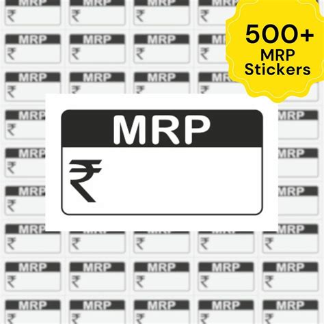 Pack Of 510 Mrp Sticker Label Price Tag Stickers For Clothes Mrp Price Tag Label Mrp Labels At