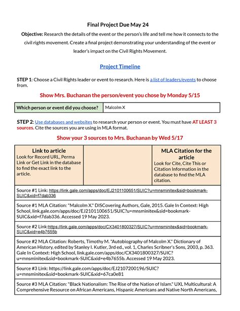 Copy Of Final Project Assignment In Person Final Project Due May 24 Objective Research The
