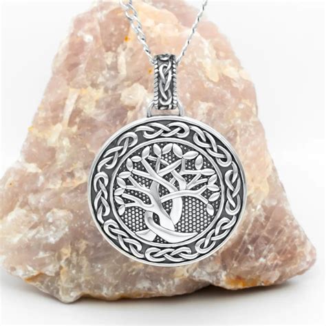 Mens Sterling Silver Tree Of Life Pendant