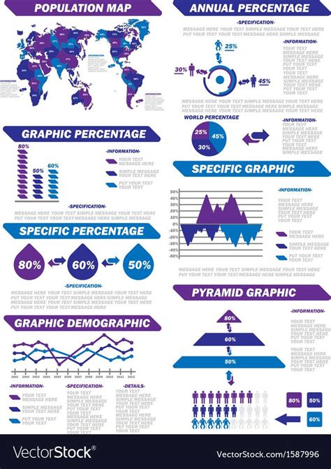 Infographic Demographic Elements New Purple Vector Image On Vectorstock
