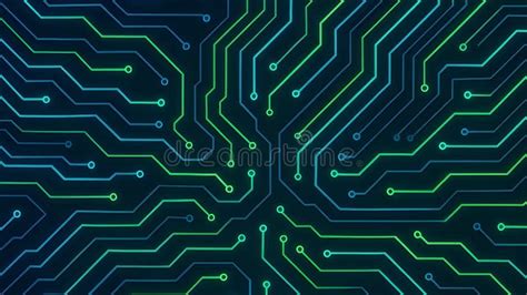 Futuristic Neon Circuit Board Tech Wallpaper Stock Illustrations