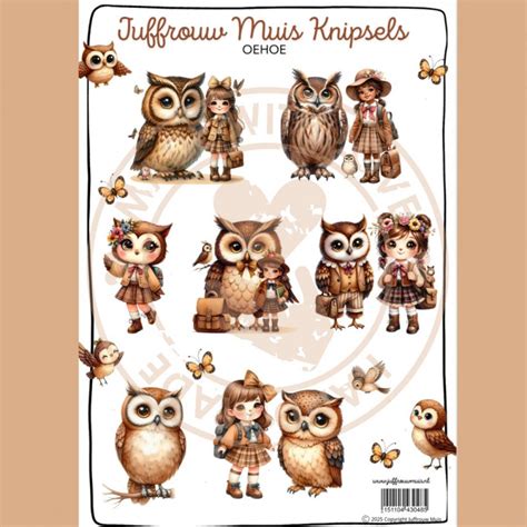 Juffrouw Muis Knipsel Oehoe De Hobbytante