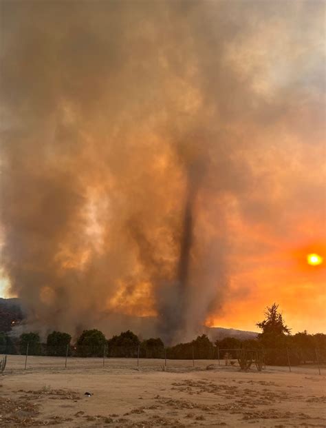 Photo Of Huge Firenado At Sunset In Hemet On Tuesday