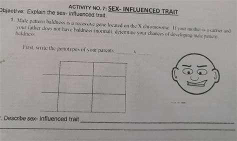 Dojective Explain The Sex Influenced Trait Studyx Dojective Explain The Sex Influenced Trait Studyx