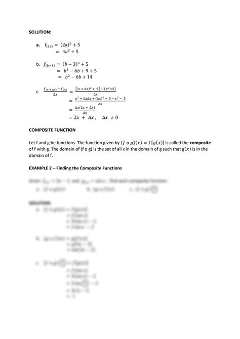 Solution Differentia Calculus Lesson 1 Functions Limits And