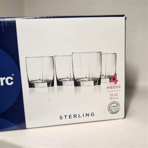 Luminarc Kitchen New Set Of 4 Luminarc Sterling Glass Glasses Wine Water Iced Tea Cups