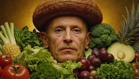 A Man With A Bunch Of Broccoli On His Head Premium Ai Generated Image