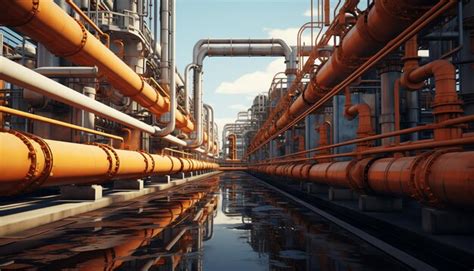 Premium Ai Image Industrial Pipelines Background