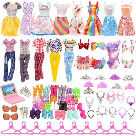 Doll Clothes Accessories For Barbie 49 Items 7 Dress 3 Coat Pants 2