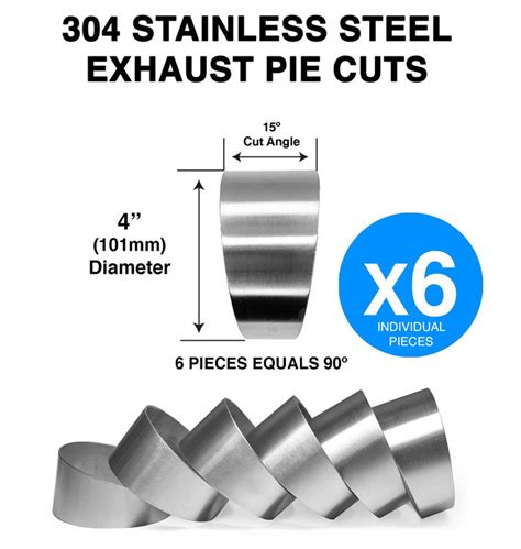 4 101mm Pie Cuts 90 Degree 304 Stainless Steel Exhaust Elbow Bend