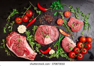 Different Types Steaks Set Assorted Raw Stock Photo Shutterstock