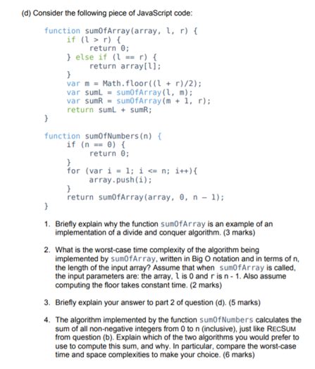 solved d consider the following piece of javascript code