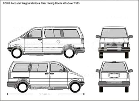 Ford Aerostar Wagon Minibus Rear Swing Doors Window 1995 2d Drawing