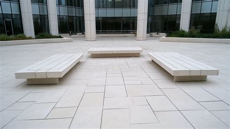 The Sunny Square Features Elegant Beige Columns And Seating Areas With