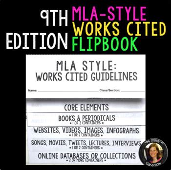 MLA Style Th Edition Works Cited Flipbook By Tracee Orman TpT