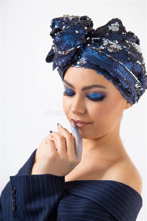 Close Up Portrait Of Young Attractive Brunette Dressed In Oriental