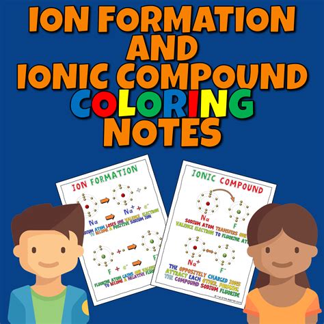Ionic Compounds Coloring Page Ionic Color Compound Formulas Quiz Science Number Preview