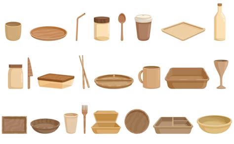 Biodegradable Tableware Vector Art Icons And Graphics For Free Download