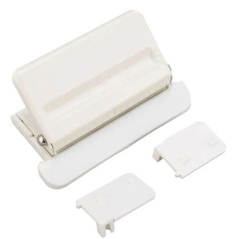 Mushroom Shaped Four Hole Paper Punch With Built In Ru