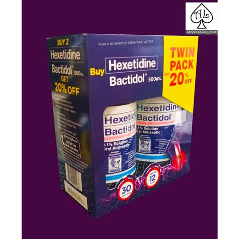 Bactidol Oral Antiseptic Hexetidine Solution 500ml Bottle Dual Pack Als21207 Shopee Philippines