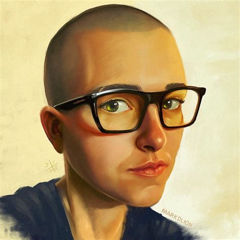 Portrait Of Me When I Shaved My Head Artist Mark D Lion Scrolller