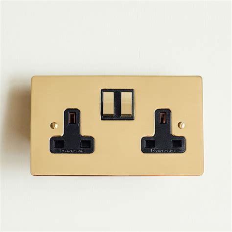13 Amp Double Socket Brass Grace And Glory Home