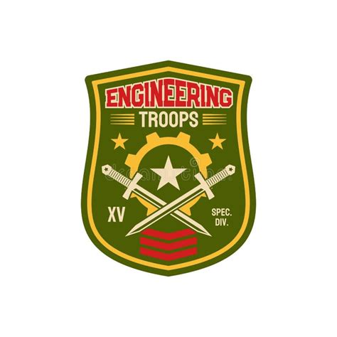 Engineering Troops Squadron Repair Battalion Patch Stock Vector