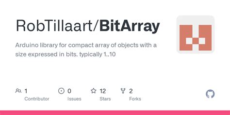 Github Robtillaartbitarray Arduino Library For Compact Array Of