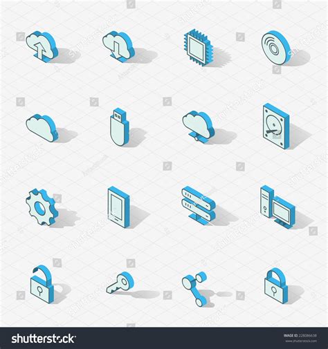 3d vector isometric design icons set stock vector 228086638 shutterstock