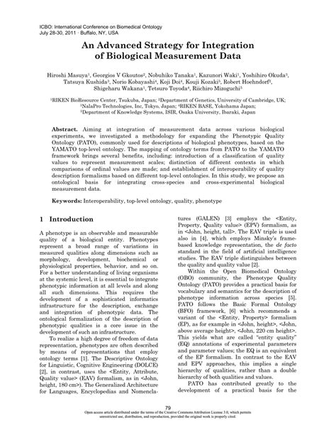 Pdf An Advanced Strategy For Integration Of Biological Measurement Data