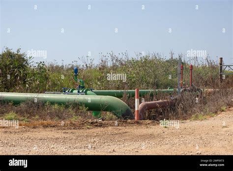 Industrial Irrigation Delivery Pipeline To Fields A Water System For Agricultural Fields Iron