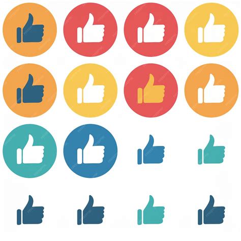 Premium Vector Flat Design Thumbs Up Icons With Bold Colors