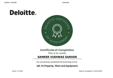 Sameer Sarode On Linkedin Successfully Completed Ias 16 Certification