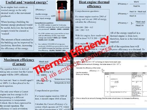 Thermal Efficiency Teaching Resources