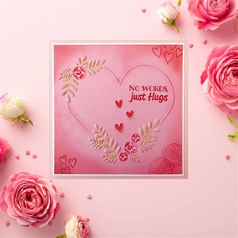 Nellies Choice 3d Embossing Folder Flower Heart Art Of Craft
