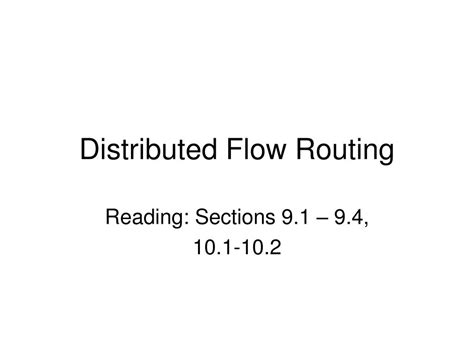 Ppt Distributed Flow Routing Powerpoint Presentation Free Download