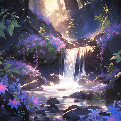 Waterfall Landscape By Elffyie On Deviantart