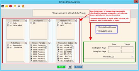 Rate Modeling Simple Detail Analysis Report Instructions