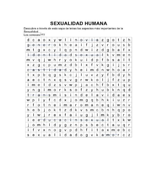 Sopa De Letra Sobre Sexualidad Pdf