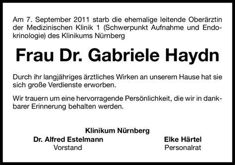 Traueranzeigen Von Gabriele Haydn Trauer Nn De