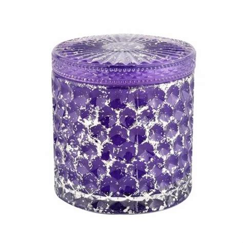 Glass Daimond Candy Candle Holder For Dry Fruits Storage 500 Ml At