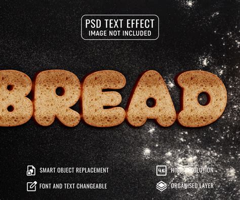 Artstation 3d Bread Psd Fully Editable Text Effect Layer Style Psd