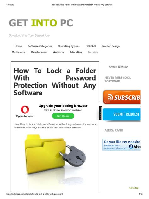 How To Lock A Folder With Password Protection Without Any Software Pdf
