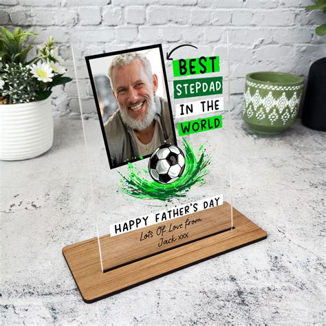 Stepdad Fathers Day T Best Stepdad Football Photo Personalised